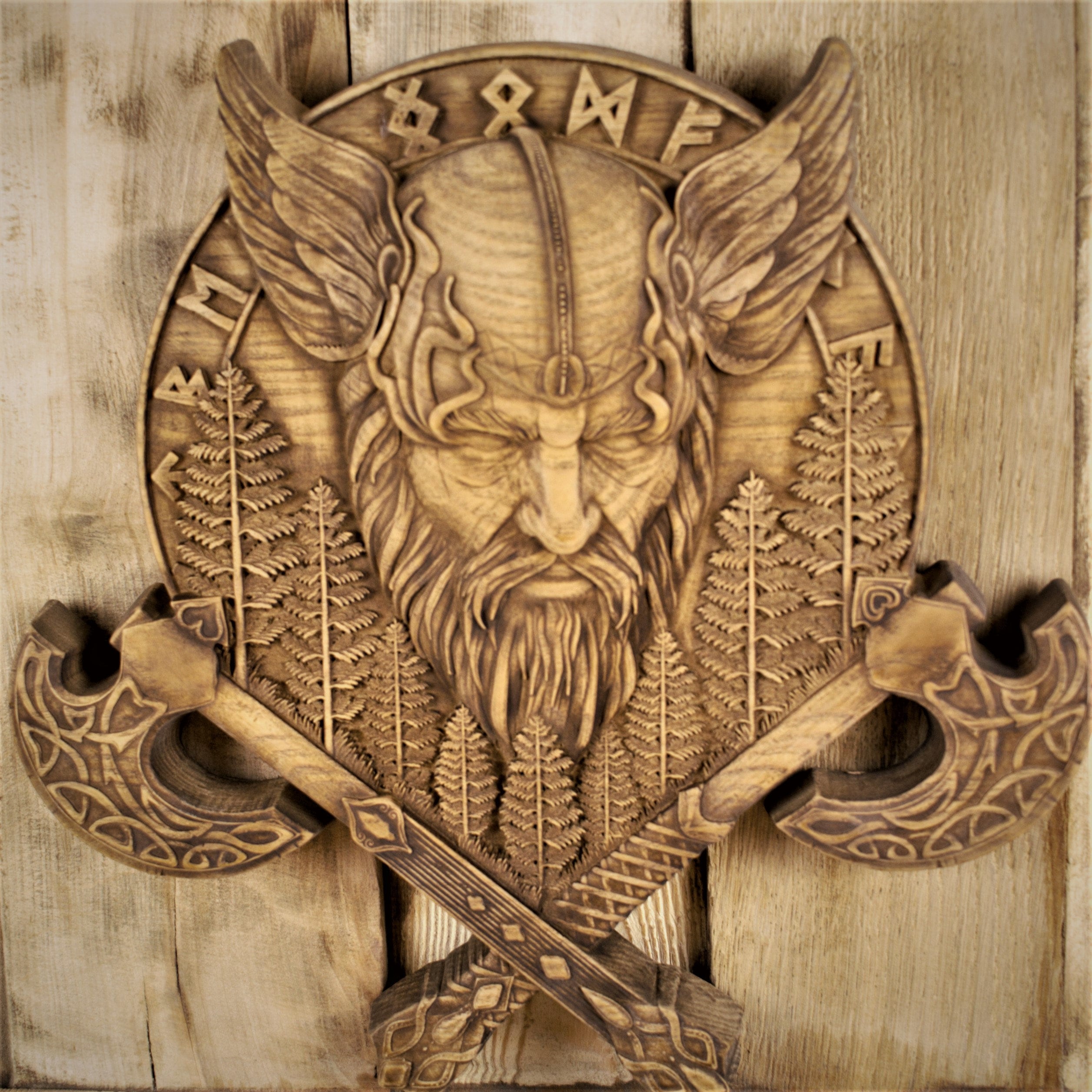 Odin Carving Panel, Odin Art Panel, Viking Wall Art, Viking Axe, Viking ...