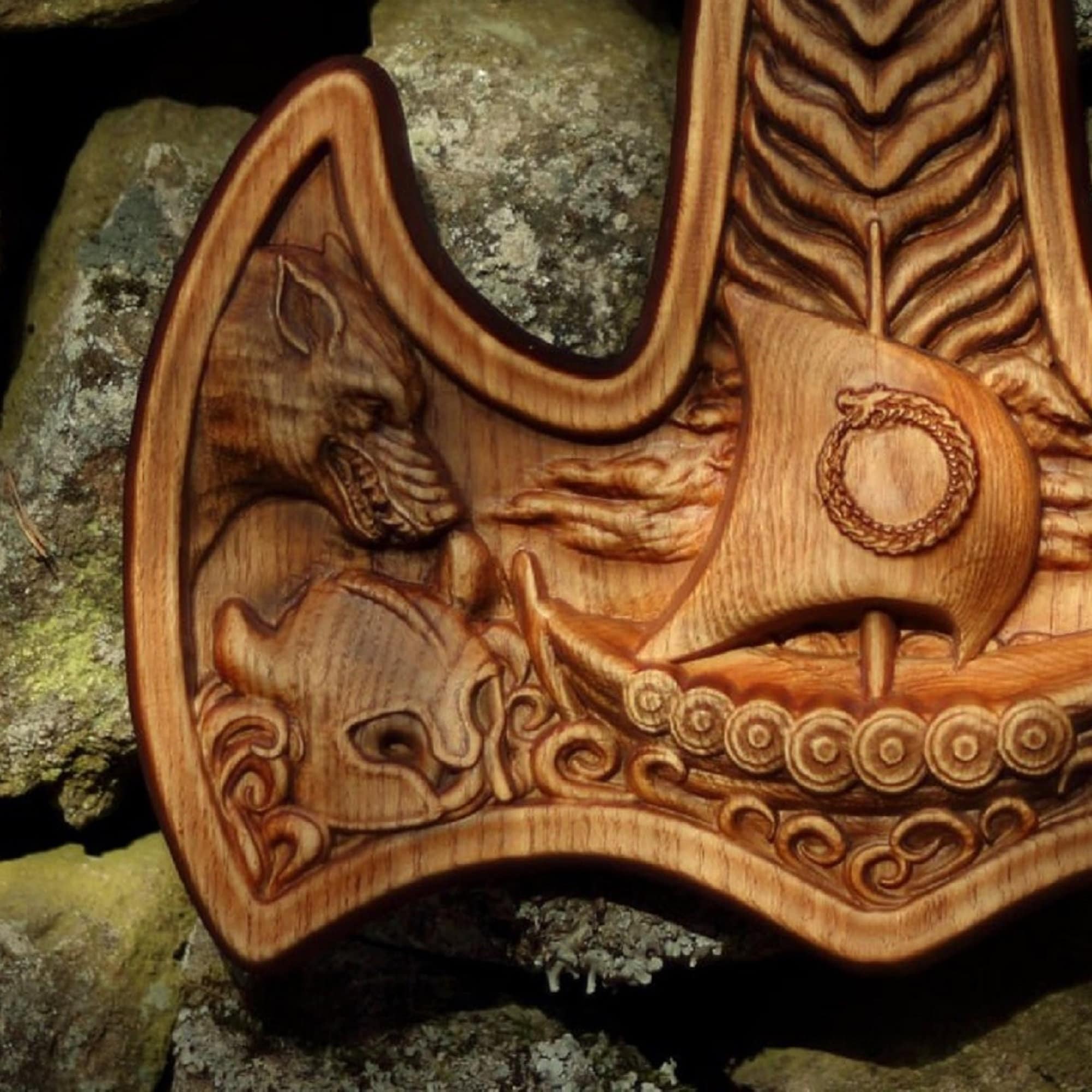 Mjolnir Hammer Thors Hammer Viking Hammer Wood Carving - Etsy