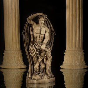 Wooden, Lucifer of Liege Lucifer Statue Wood Sculpture Belgium Statue ...