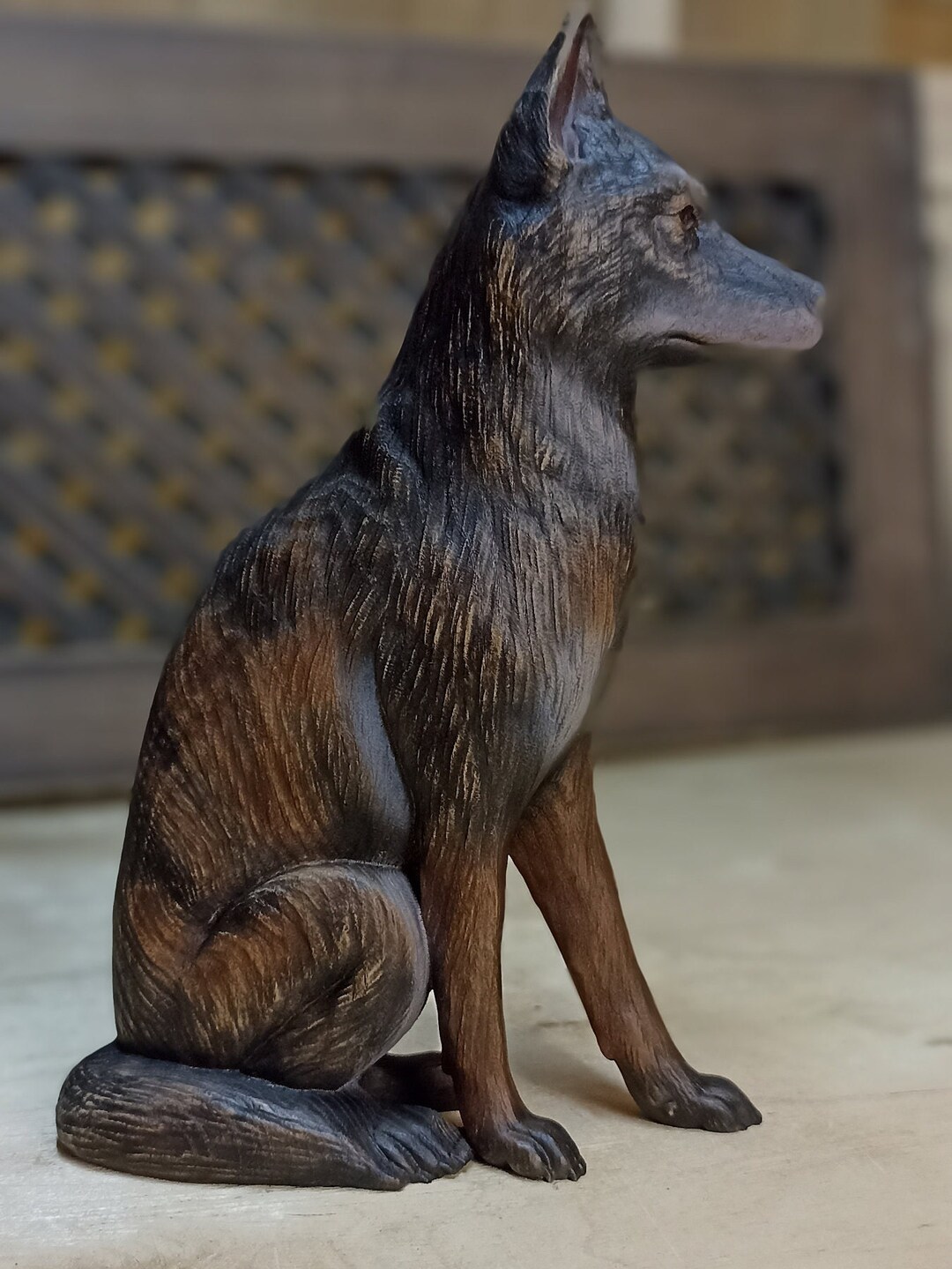German Shepherd Statue Dog Statue Shepherd Statue Wooden Dog German ...