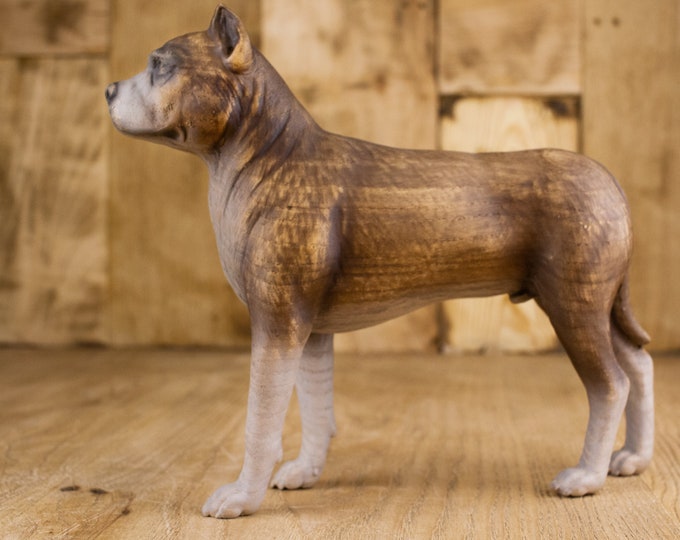 Pitbull American Pitbull Pitbull Terrier Pitbull Statue Wood Animal ...