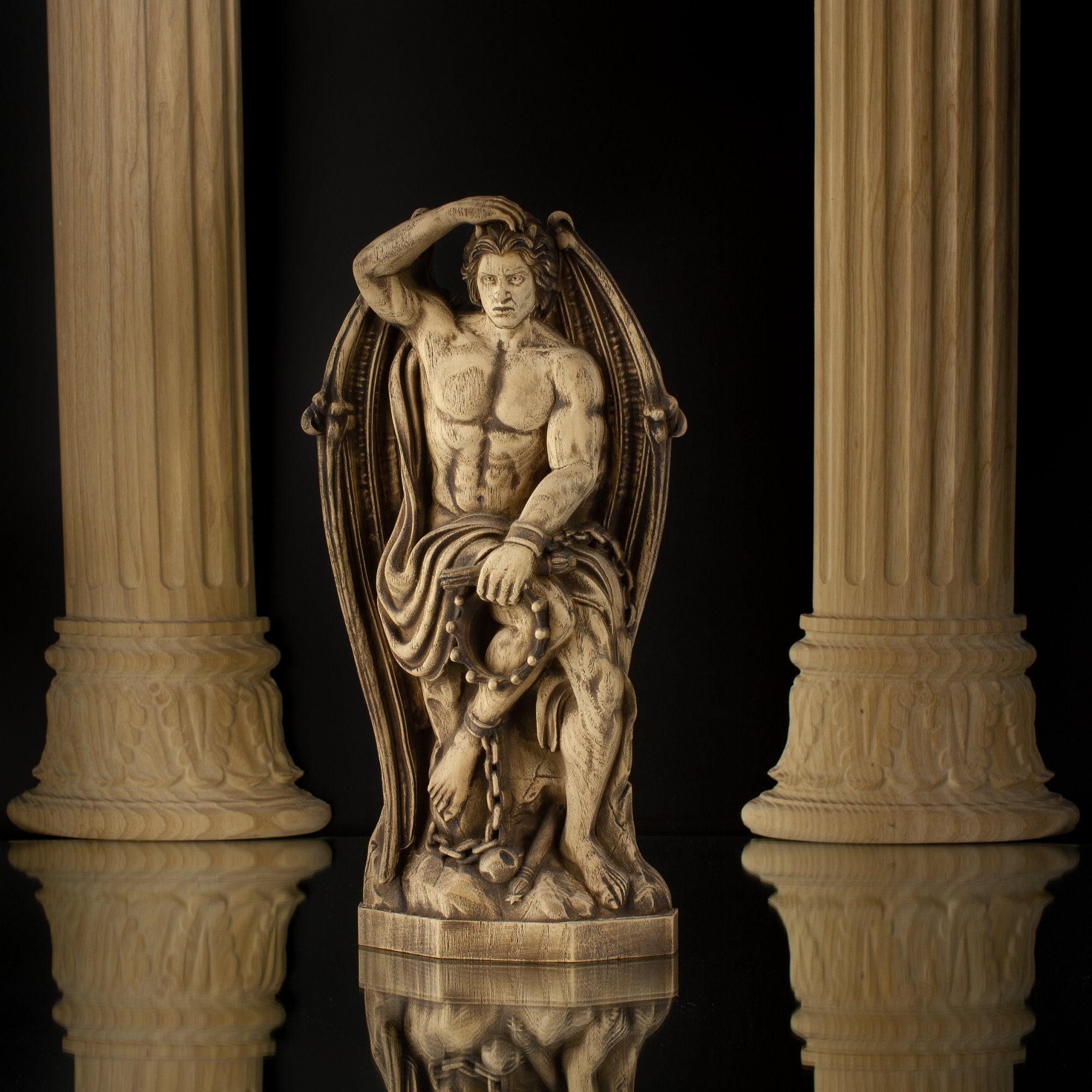 Wooden Lucifer of Liege Lucifer Statue Wood Sculpture Belgium - Etsy ...