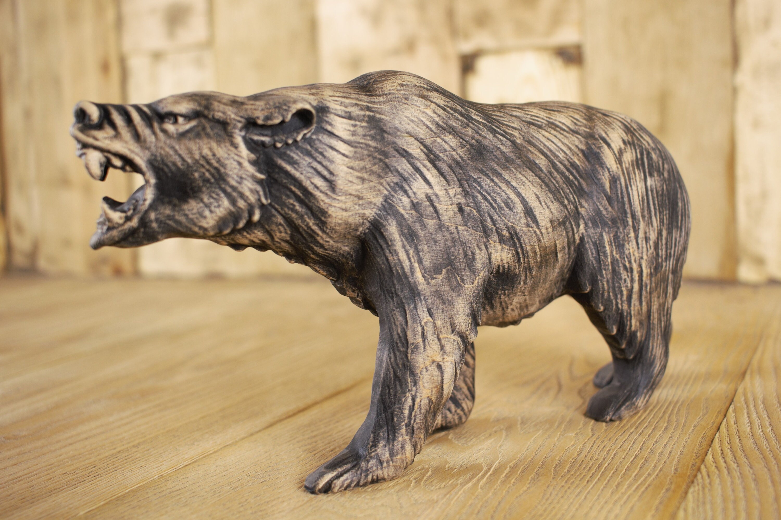 Black Bear, Hand-carved Bear Wooden Bear Sculpture Collectible Bear ...