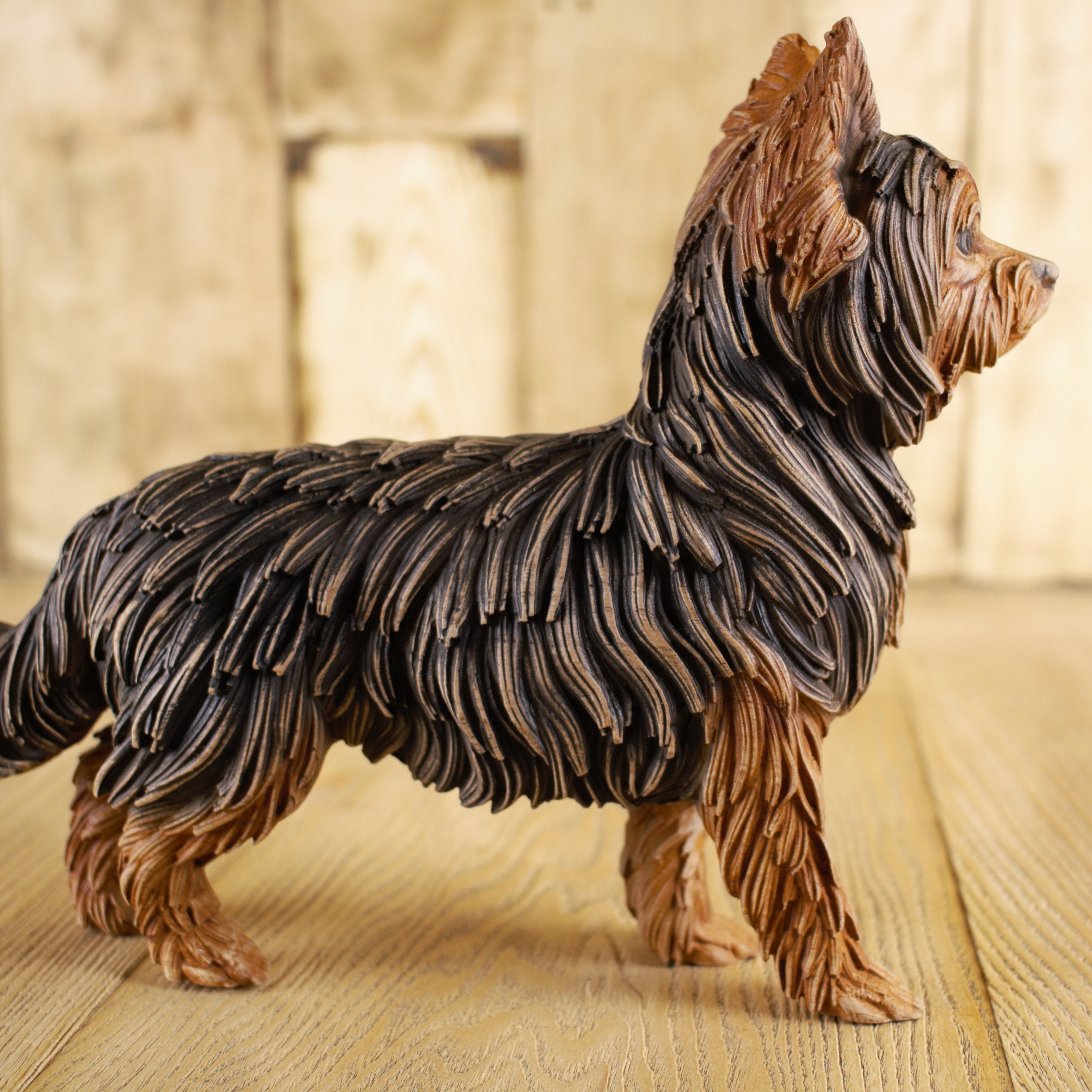 Yorkshire Terrier Statue Pet Memorial Statue Wooden Dog - Etsy