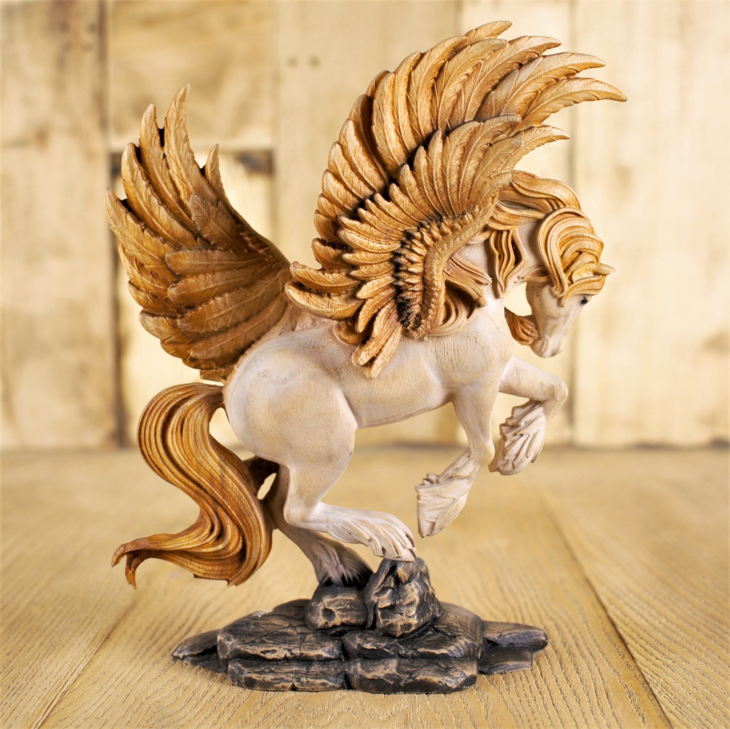 Pegasus Sculpture, Artistic Pegasus Sculpture Wooden Fantastic Creature ...