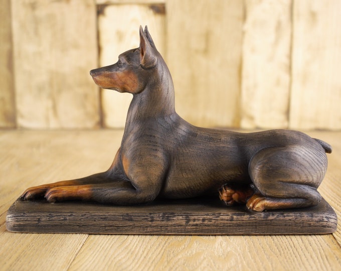 Doberman Sculpture, Dog Statue, Realistic Dog Doberman Art Doberman ...
