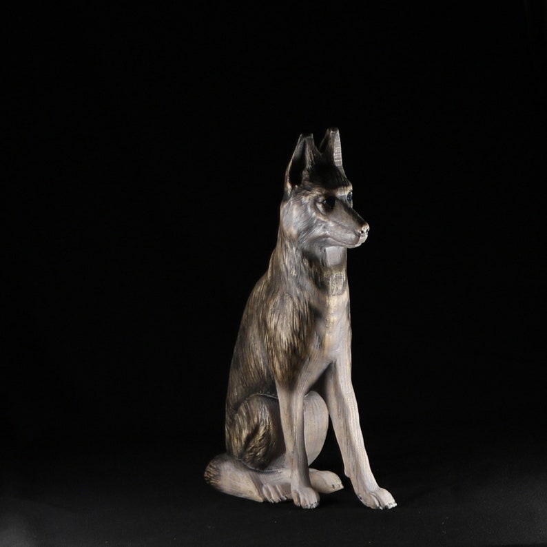 Husky Dog Statue Husky Wood Husky Figurine Siberian Husky - Etsy