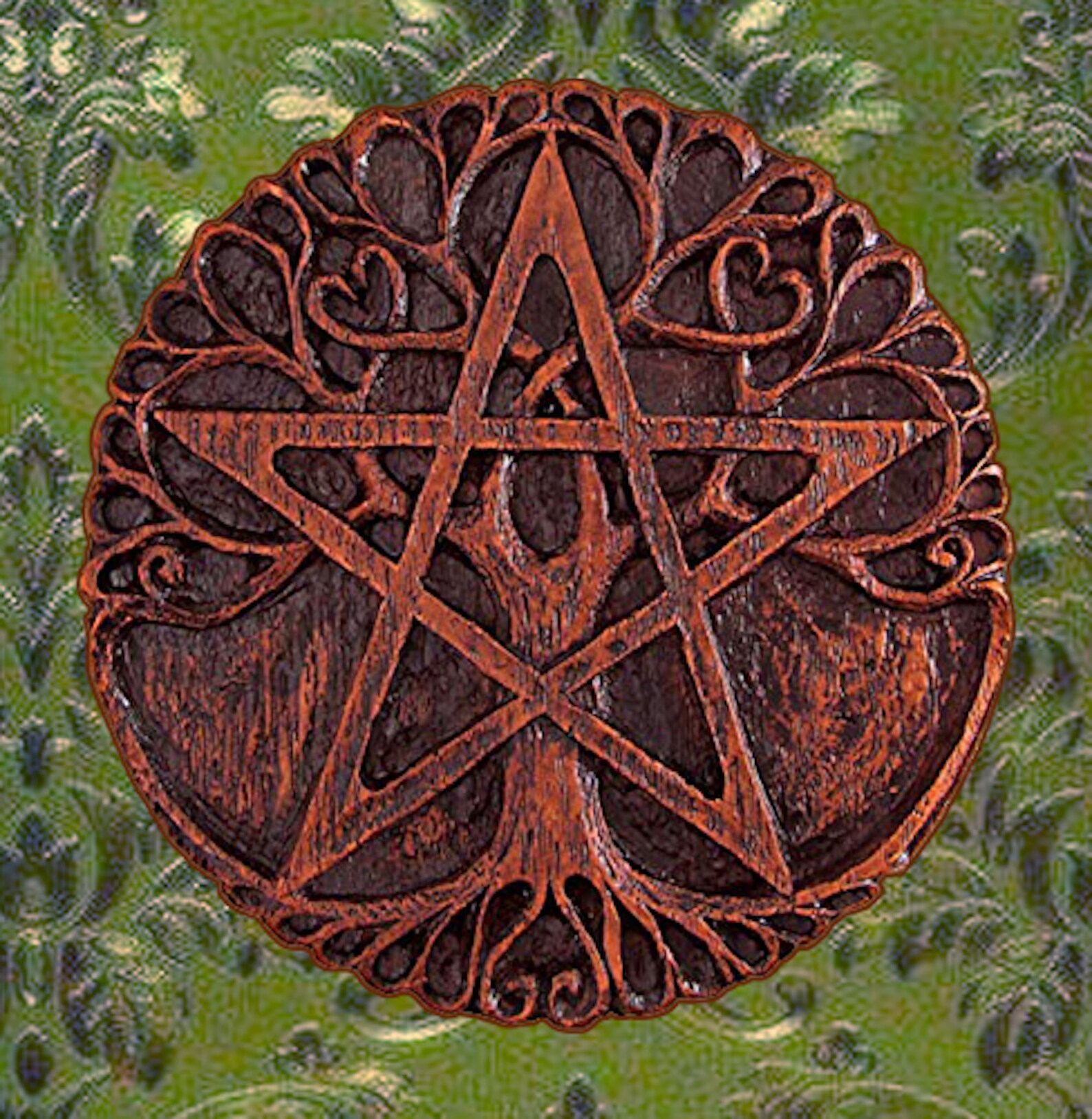 Witch Pentagram Nature Witch Green Witch Carved Wood - Etsy