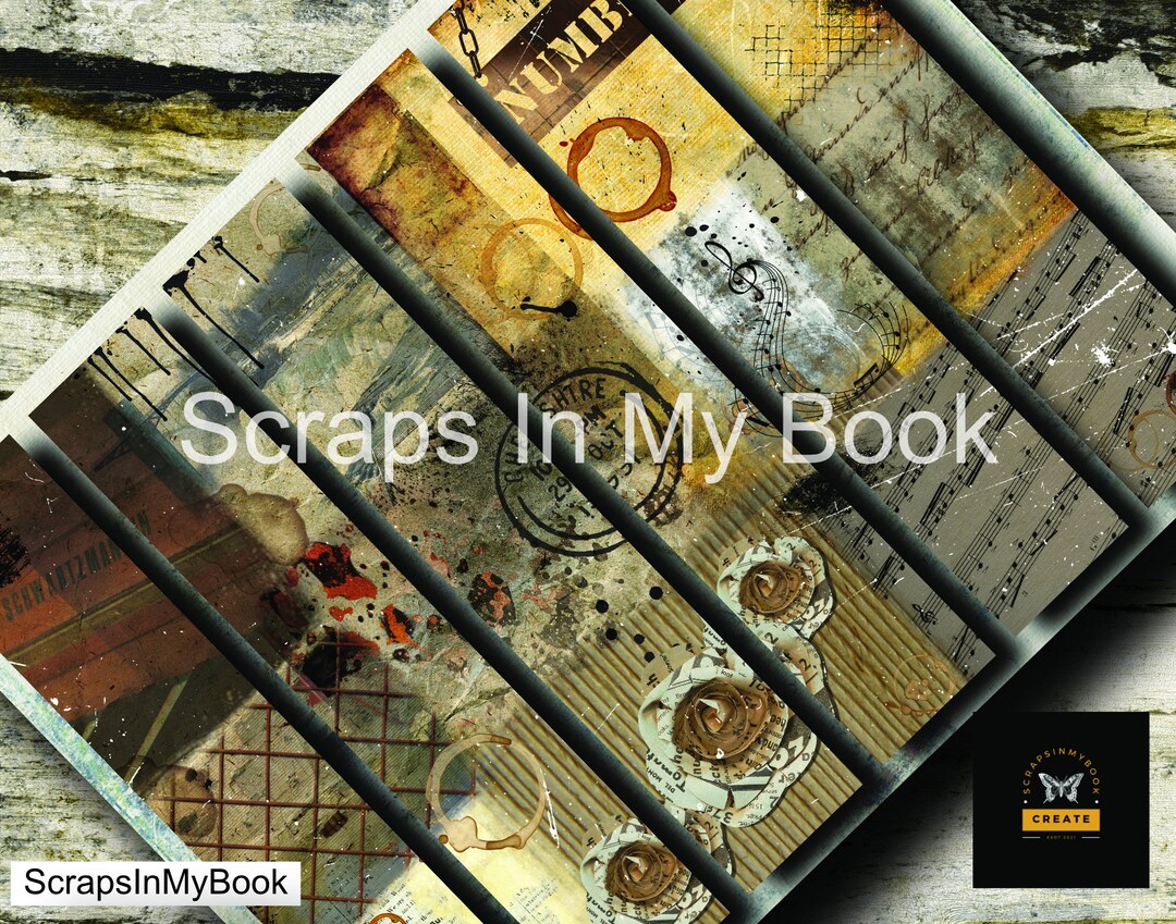 Digital Paper Snippet Strips Vintage Paper 08: Set of Six - Etsy