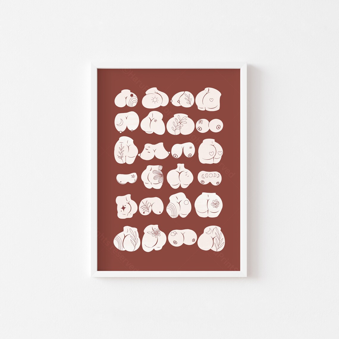 Nice Bum Body Positive Art Print,butts Wall Art,body Positive Bum and ...