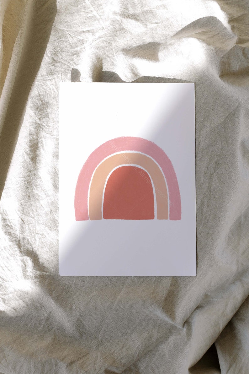 Boho Rainbow Nursery Printable Wall Art,mid Century Print,boho Home ...
