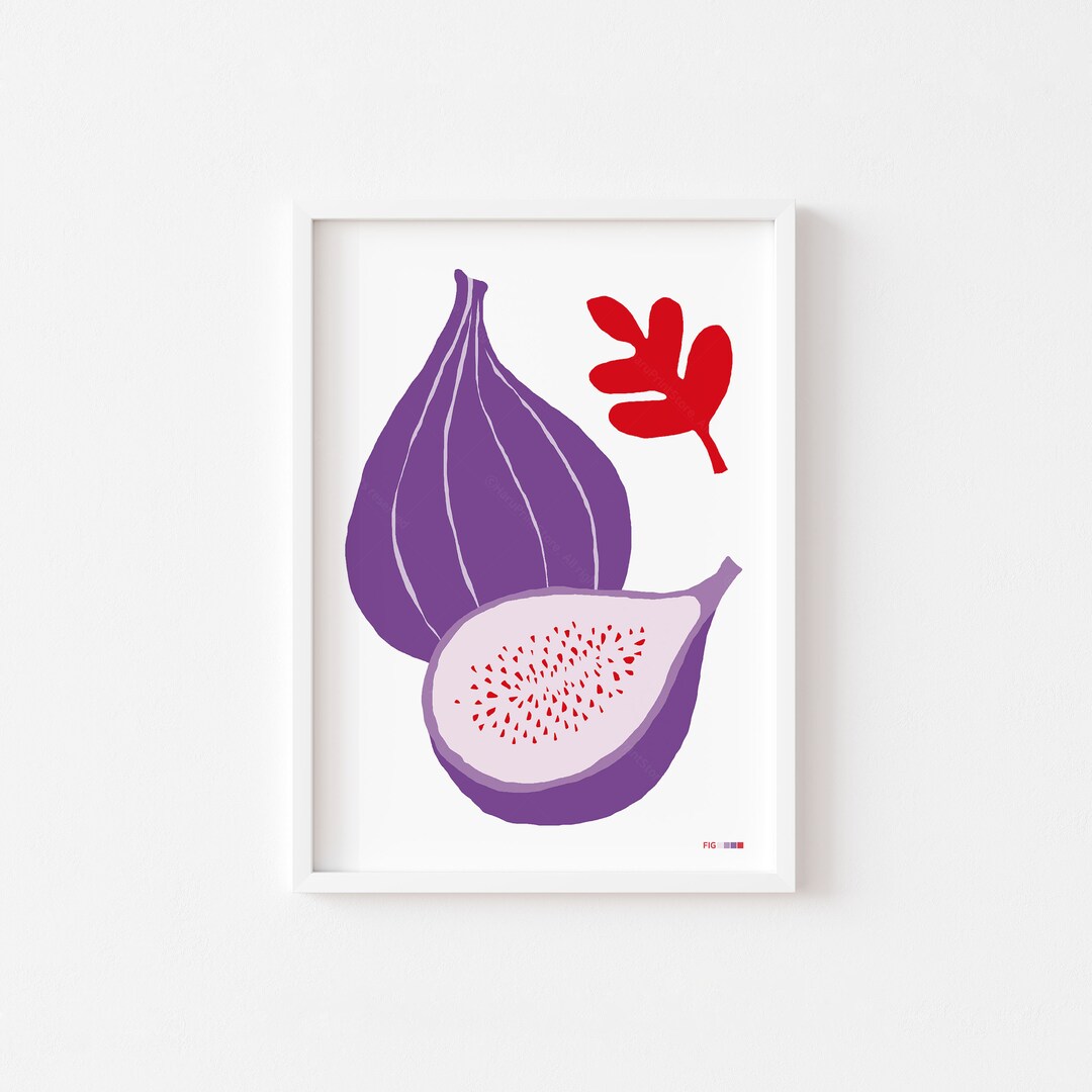 Fruit Market Fig Art Print, Fig Printable Art, Fig Print, Kitchen Wall ...