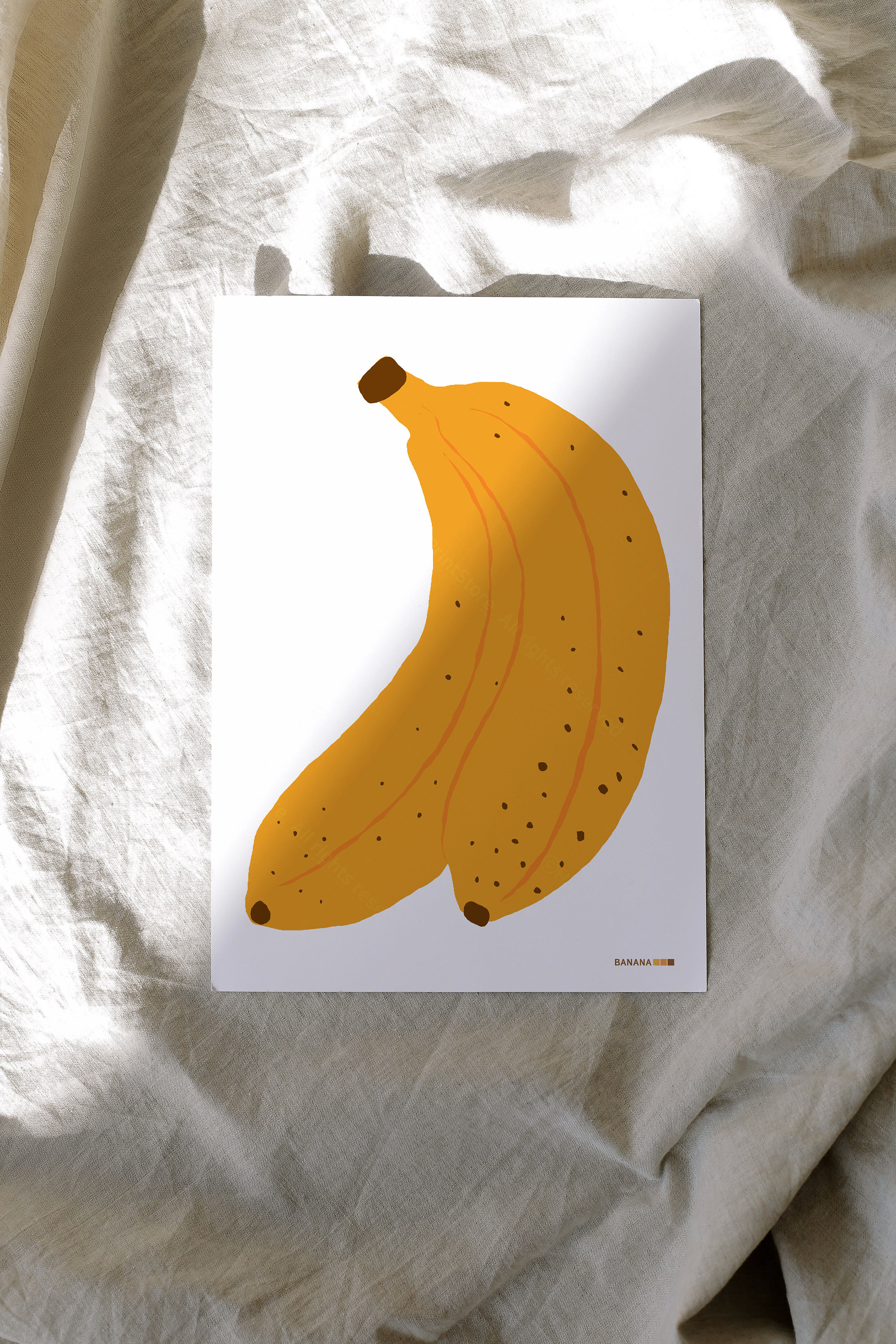 Banana Poster for Kitchen, Instant Download, Banana Wall Art, Banana ...