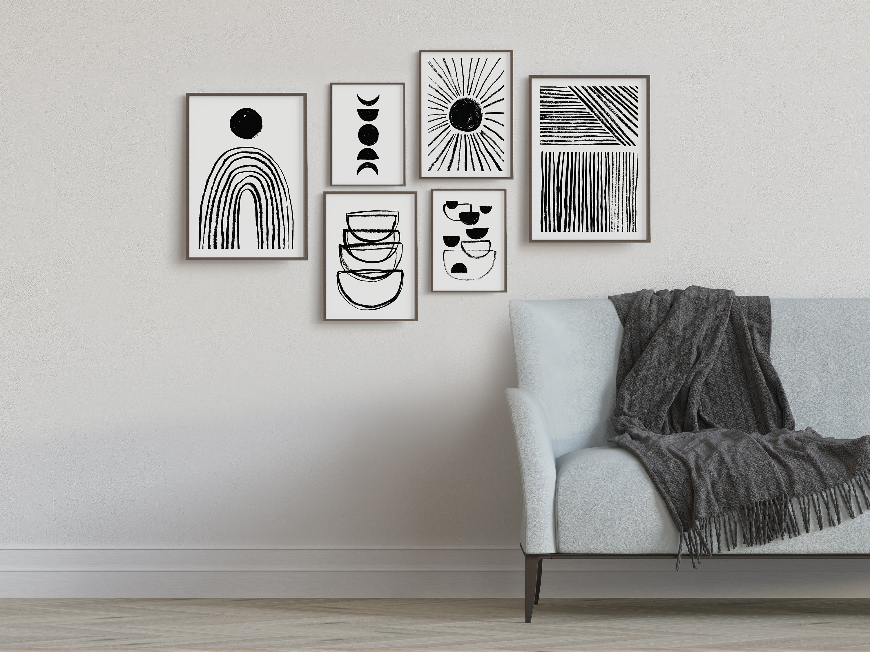 Boho Art Set of 6 Printsboho Prints Set of 6 printable Wall | Etsy