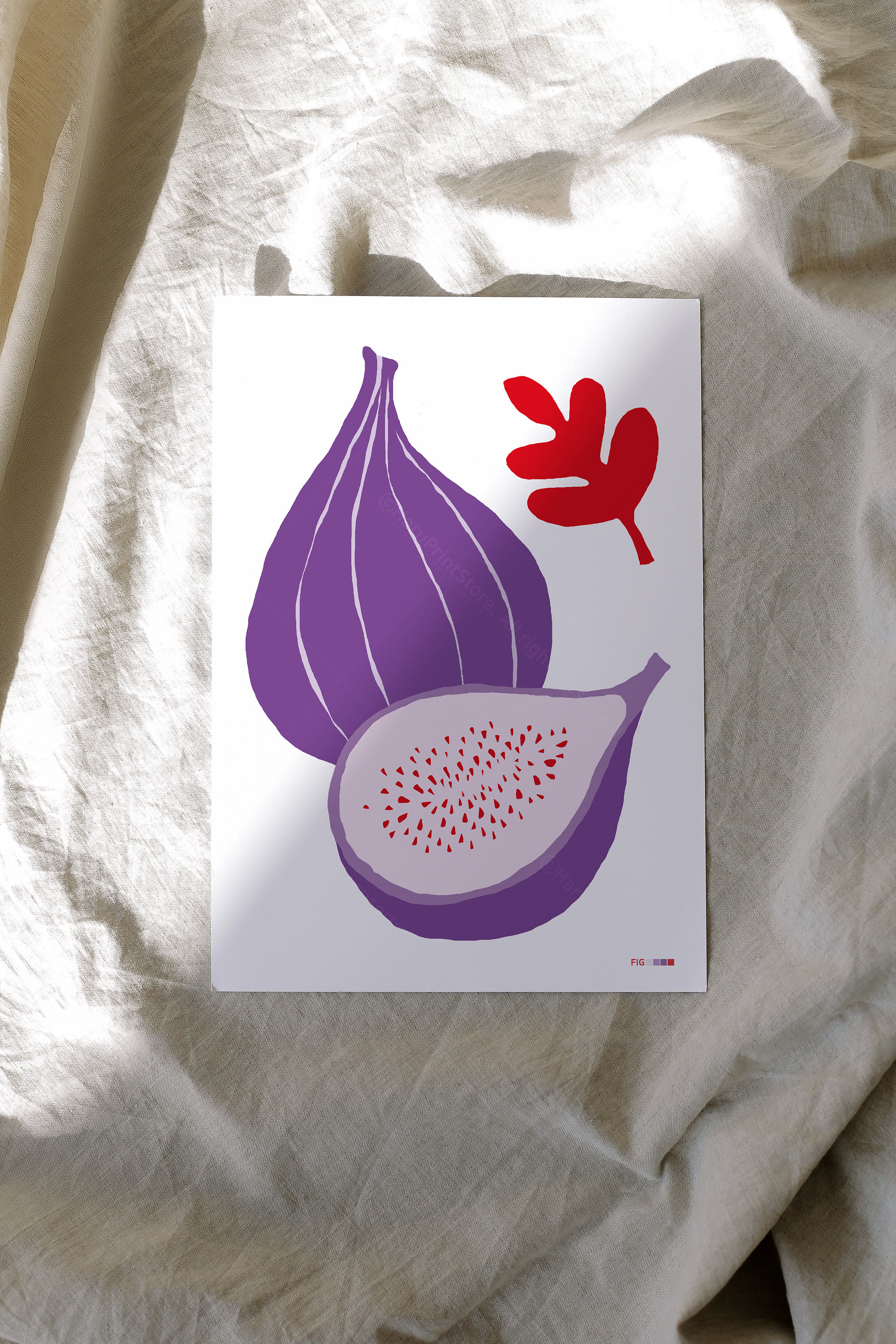 Fruit Market Fig Art Print, Fig Printable Art, Fig Print, Kitchen Wall ...