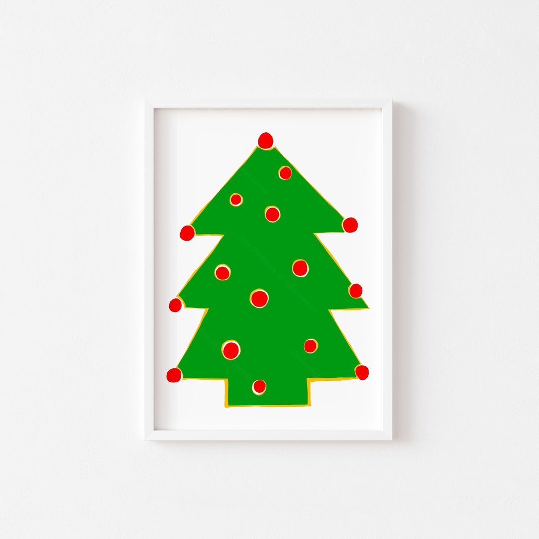 Christmas Tree Printable Art Print, Simple Christmas Tree Wall Print ...