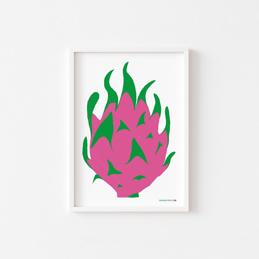 Dragon Fruit Wall Print, Pitaya Art Print, Digital Art Download, Fruit ...