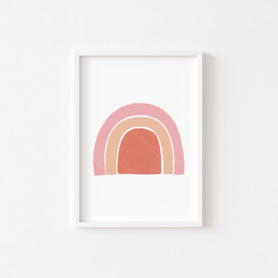 Boho Rainbow Nursery Printable Wall Art,mid Century Print,boho Home ...