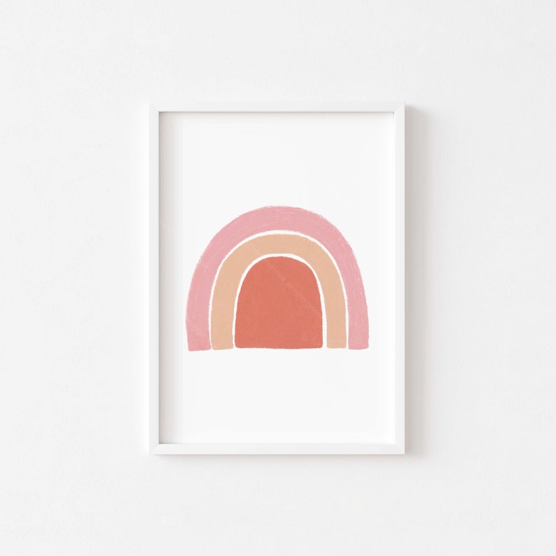 Boho Rainbow Nursery Printable Wall Art,mid Century Print,boho Home ...