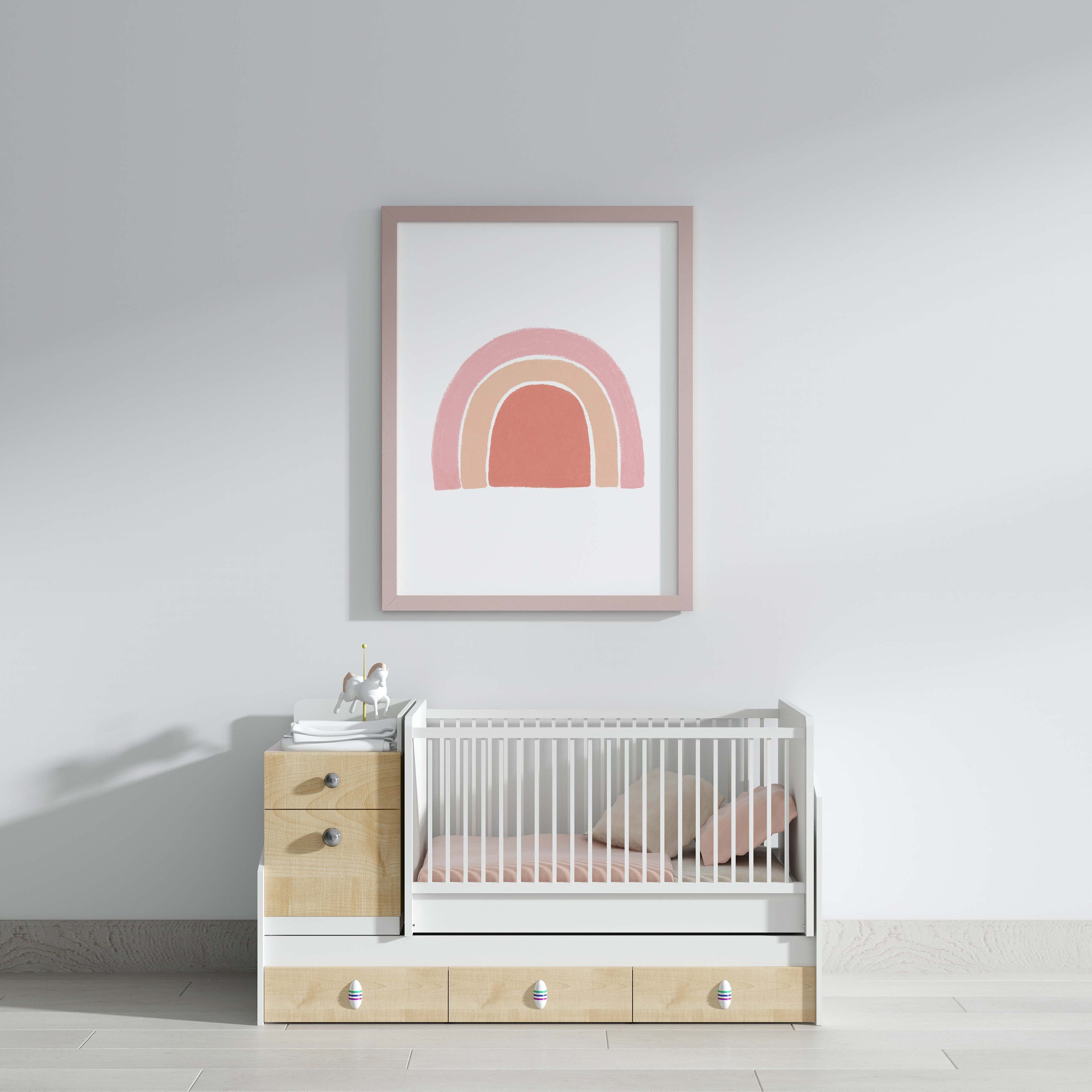 Boho Rainbow Nursery Printable Wall Art,mid Century Print,boho Home ...