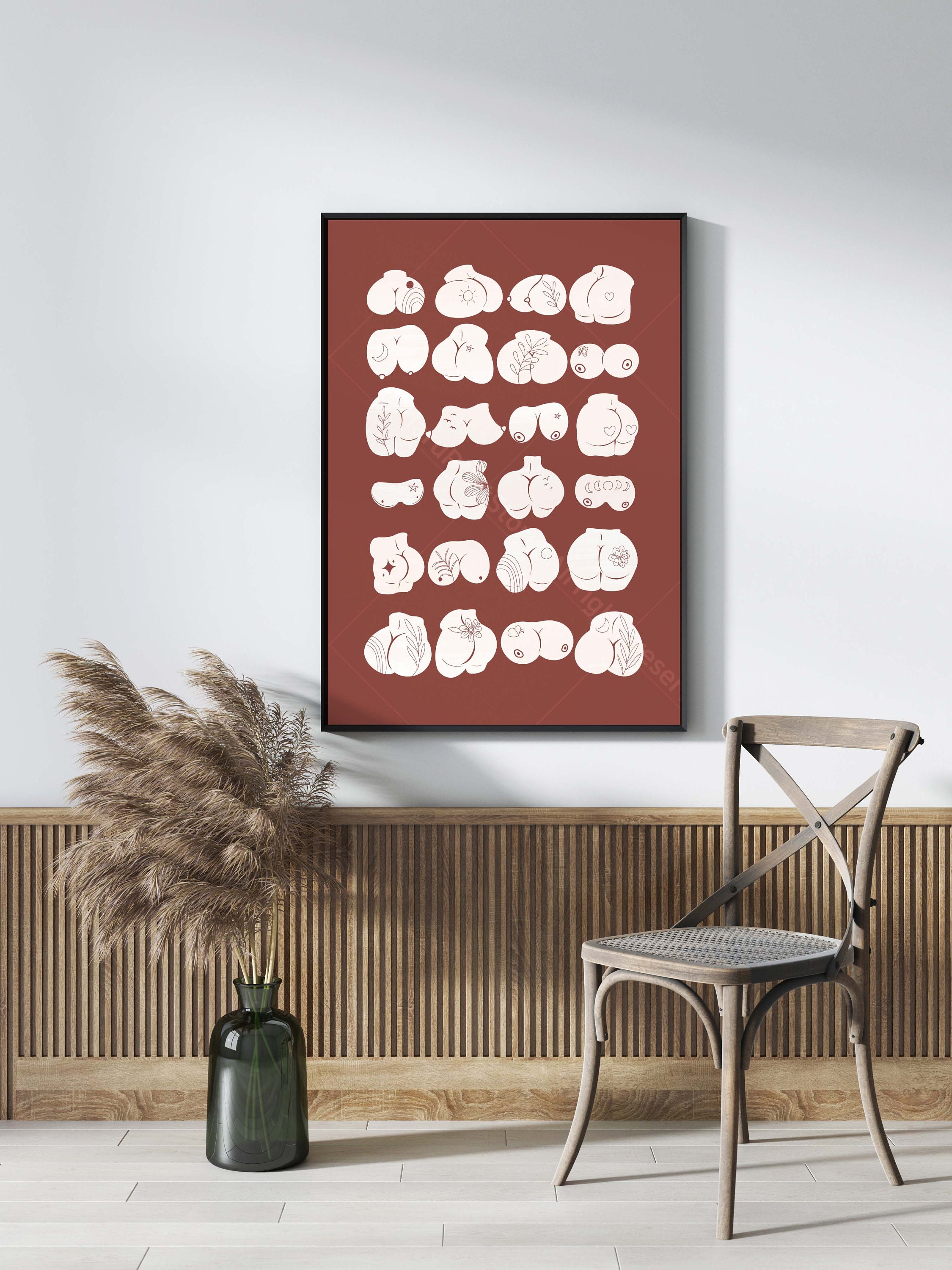 Nice Bum Body Positive Art Print,butts Wall Art,body Positive Bum and ...