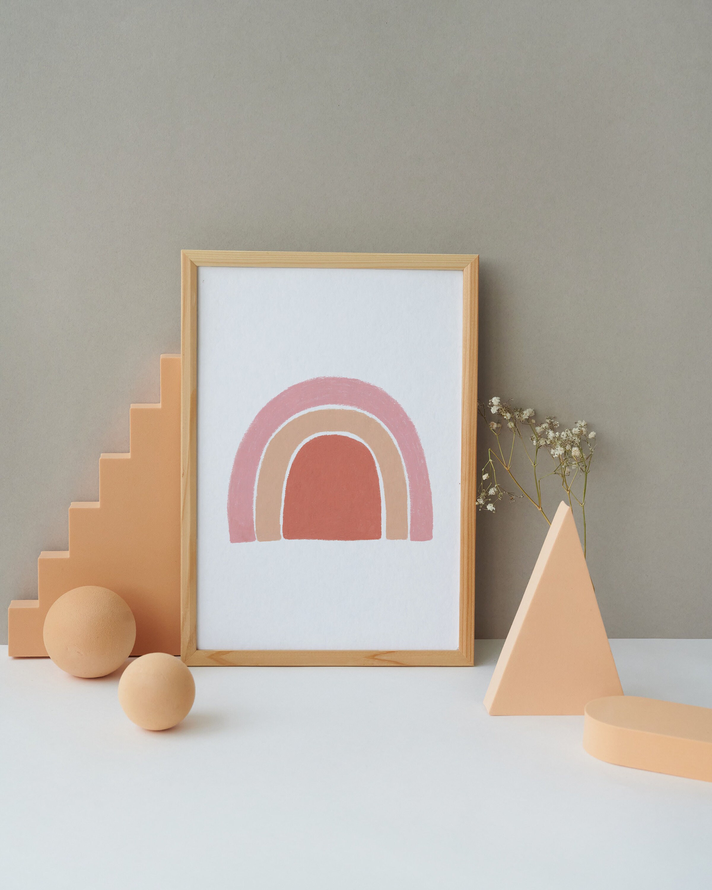 Boho Rainbow Nursery Printable Wall Art,mid Century Print,boho Home ...