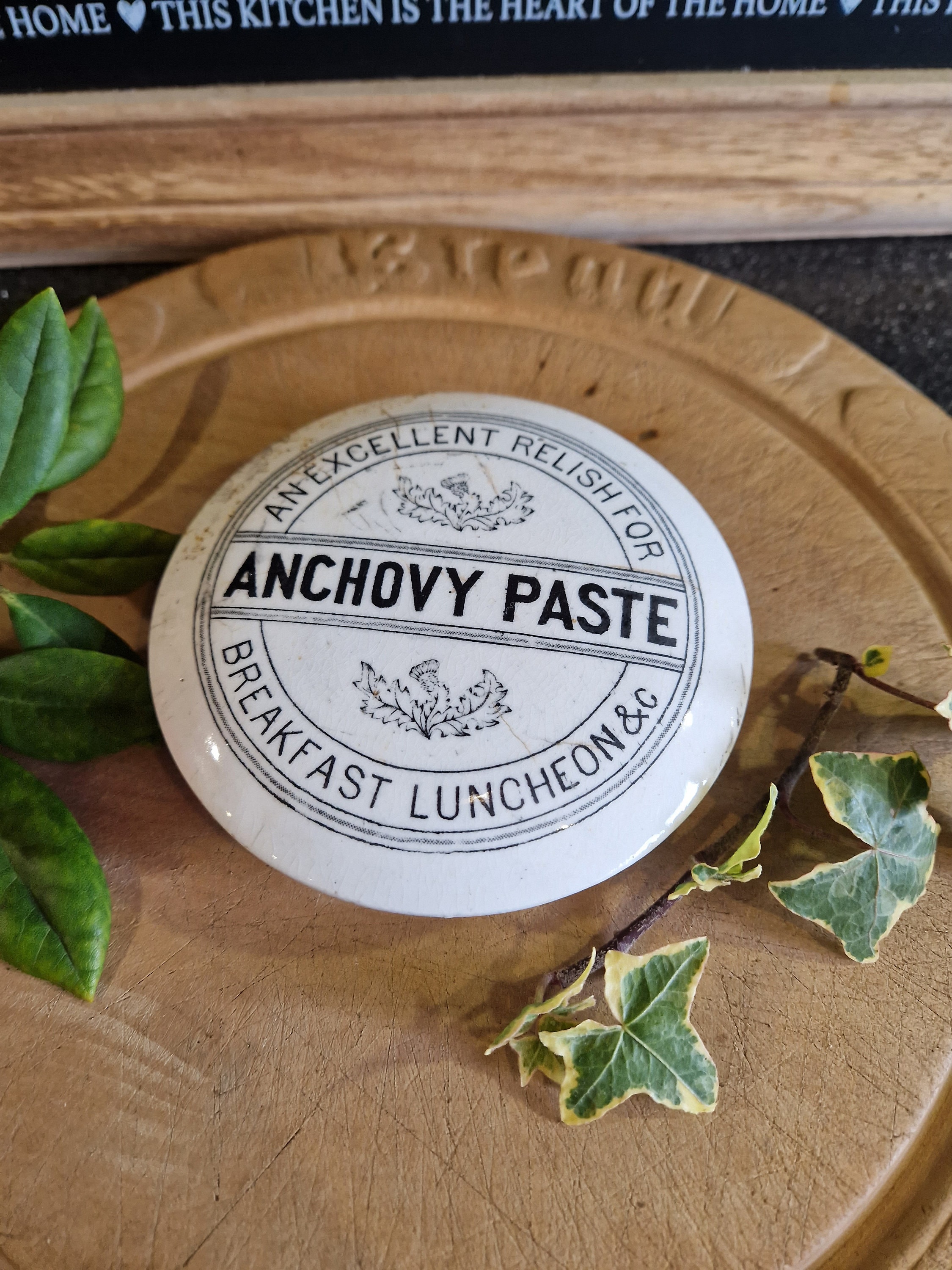 Vintage Victorian Pot Lid | 1890 | Anchovy Paste Lid | Antique ...