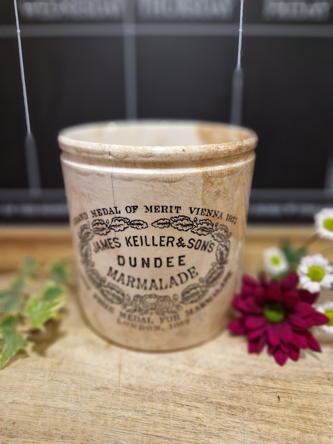 Vintage Stoneware Jam Pot off White Ironstone Dundee 2lb Marmalade Jar ...