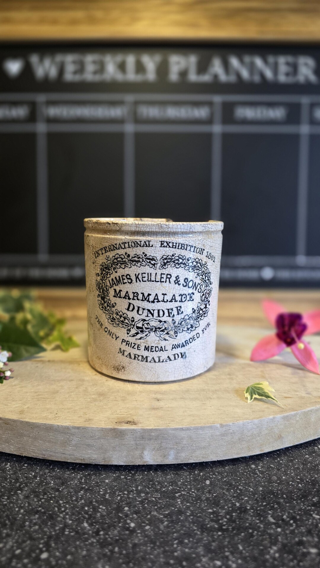 Vintage 1890 Stoneware Jam Pot off White Ironstone Dundee 1lb Marmalade ...