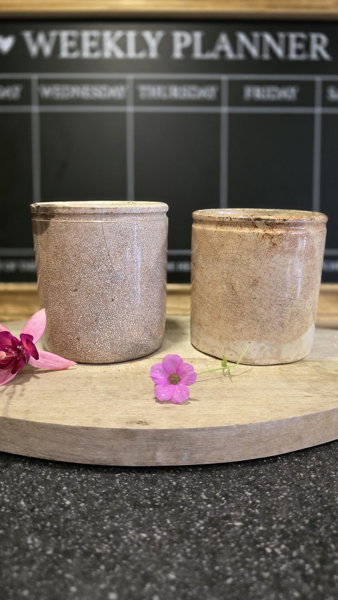 Vintage Pair 1880 English Ironstone Pots off White 1lb Marmalade Jar ...