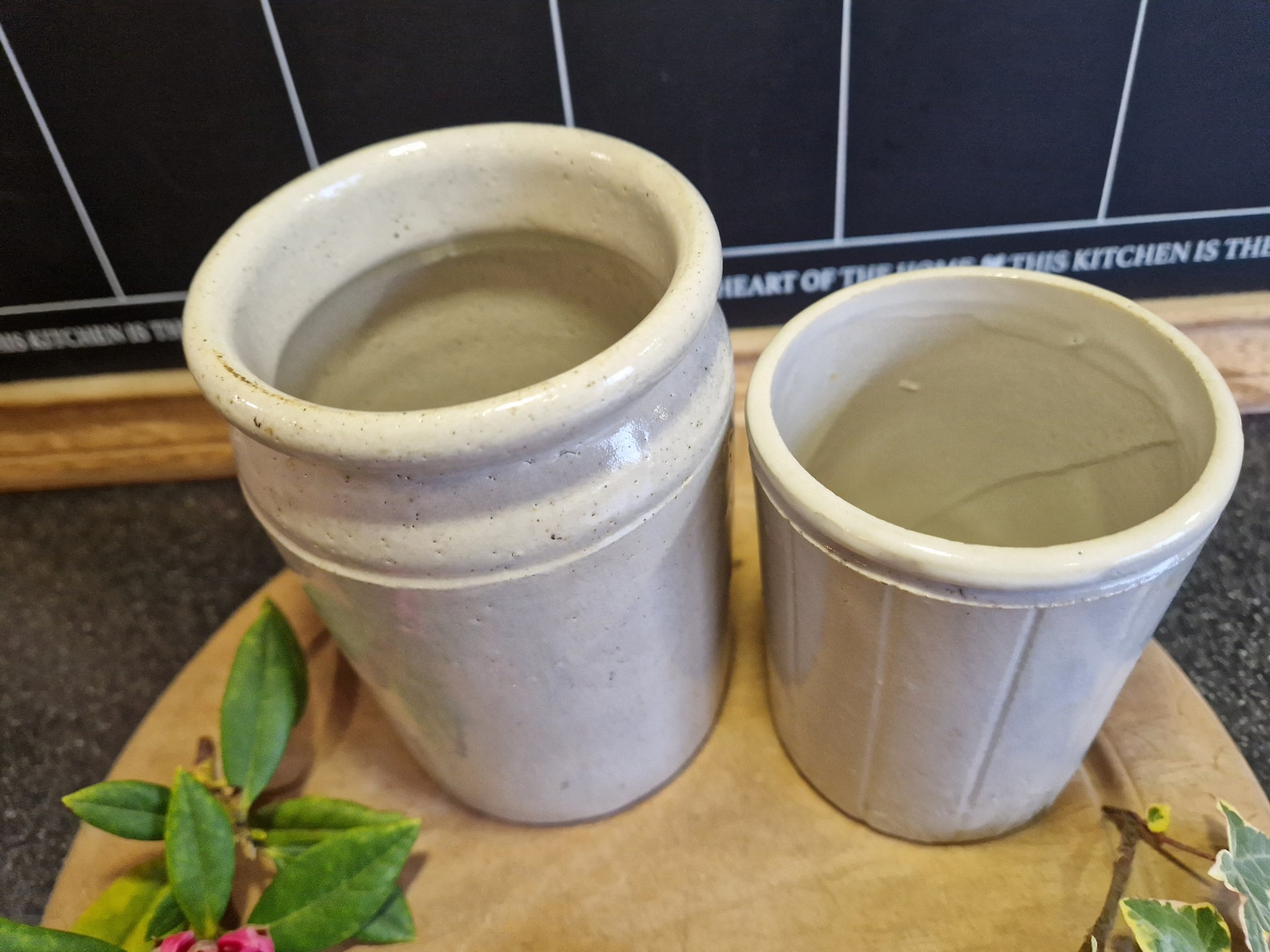 Vintage Pair 1900 English Ironstone Pots off White 2lb Marmalade Jar ...