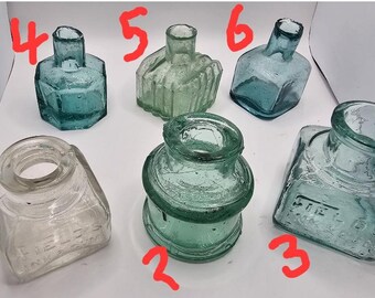 Victorian Ink Pot 1890's Glass Inkwell Antique Writing Pen Pot Vintage ...