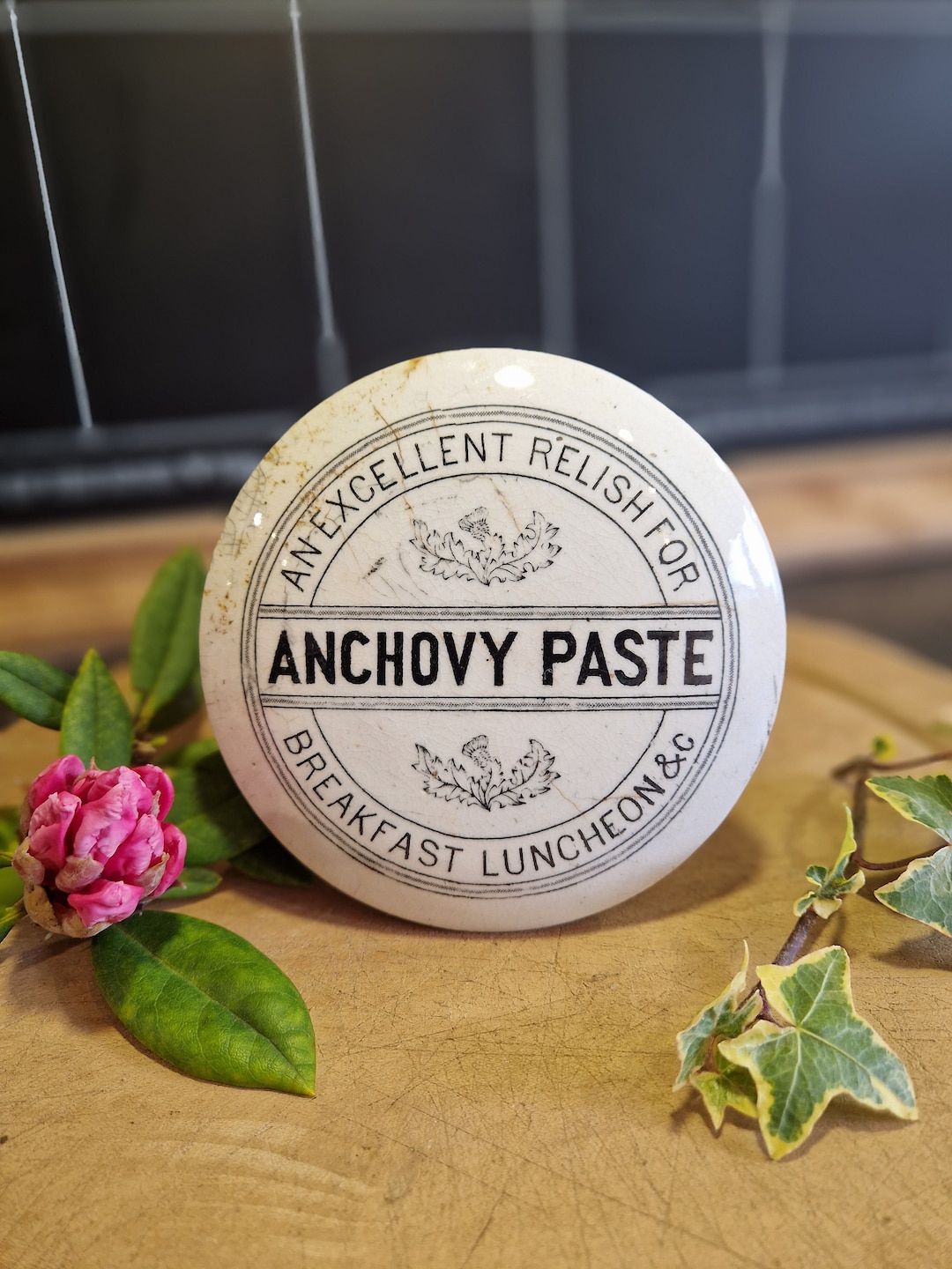 Vintage Victorian Pot Lid | 1890 | Anchovy Paste Lid | Antique ...