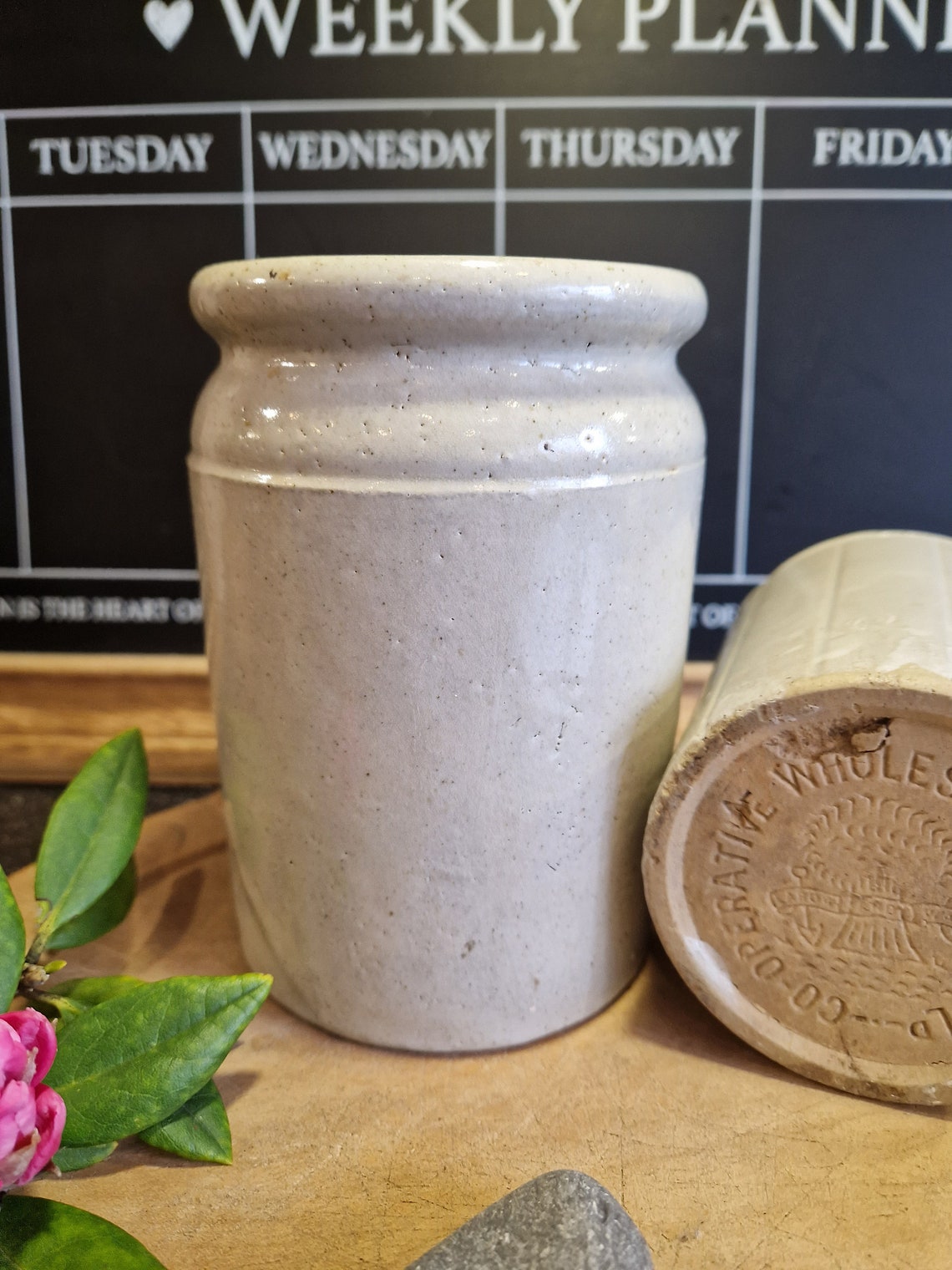 Vintage Pair 1900 English Ironstone Pots off White 2lb Marmalade Jar ...