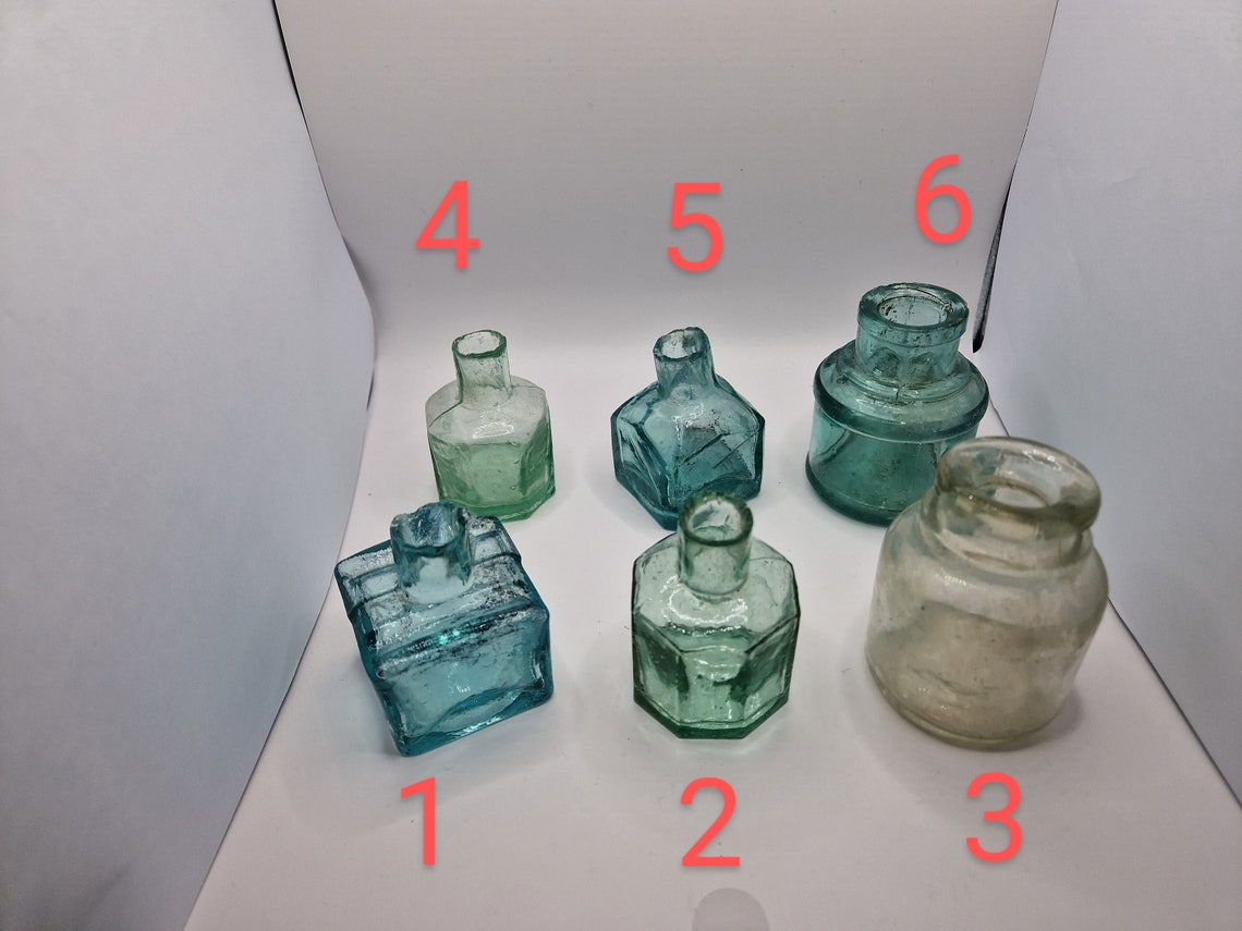 Victorian Ink Pot 1890's Glass Inkwell Antique Writing Pen Pot Vintage ...