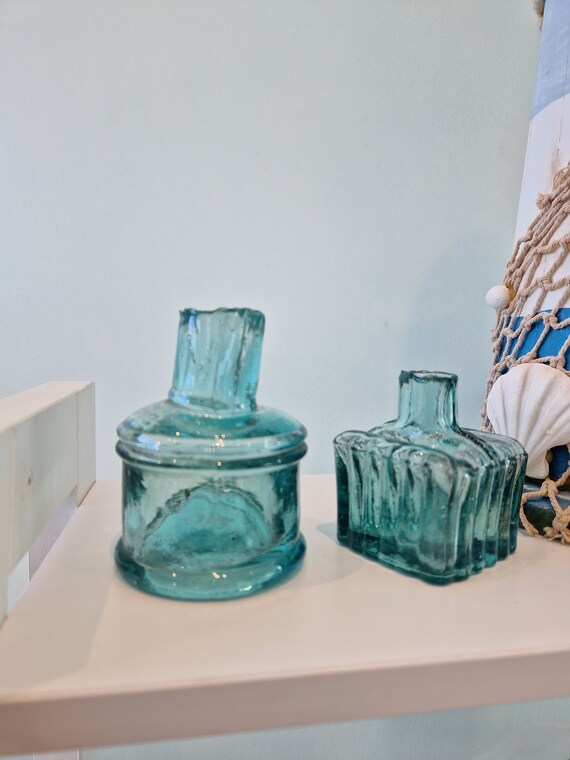 Vintage Victorian Ink Bottles X2 Kitchen Bathroom Display Home - Etsy