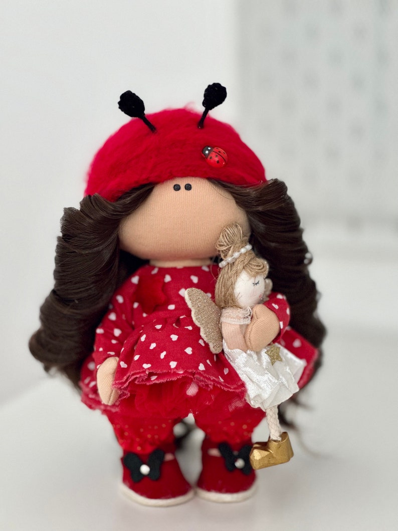 Handmade Textile Red Bug Tilda Doll: Nursery Decor Art Doll - Etsy