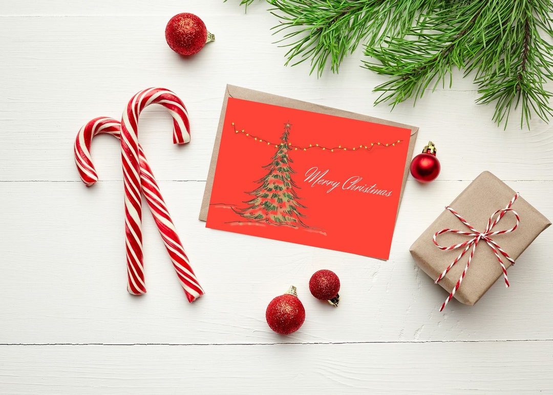 Christmas Card | Christmas Tree Card | Christmas Lights | Holiday Cards ...