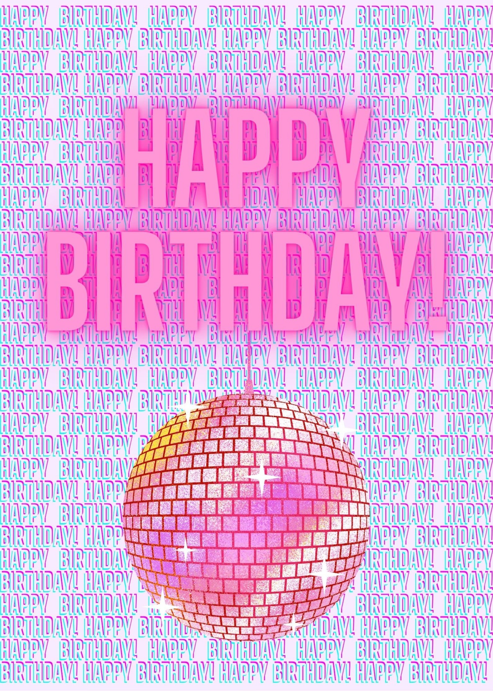 Birthday Card | Happy Birthday Cards | Disco Ball Birthday Card | Funny ...