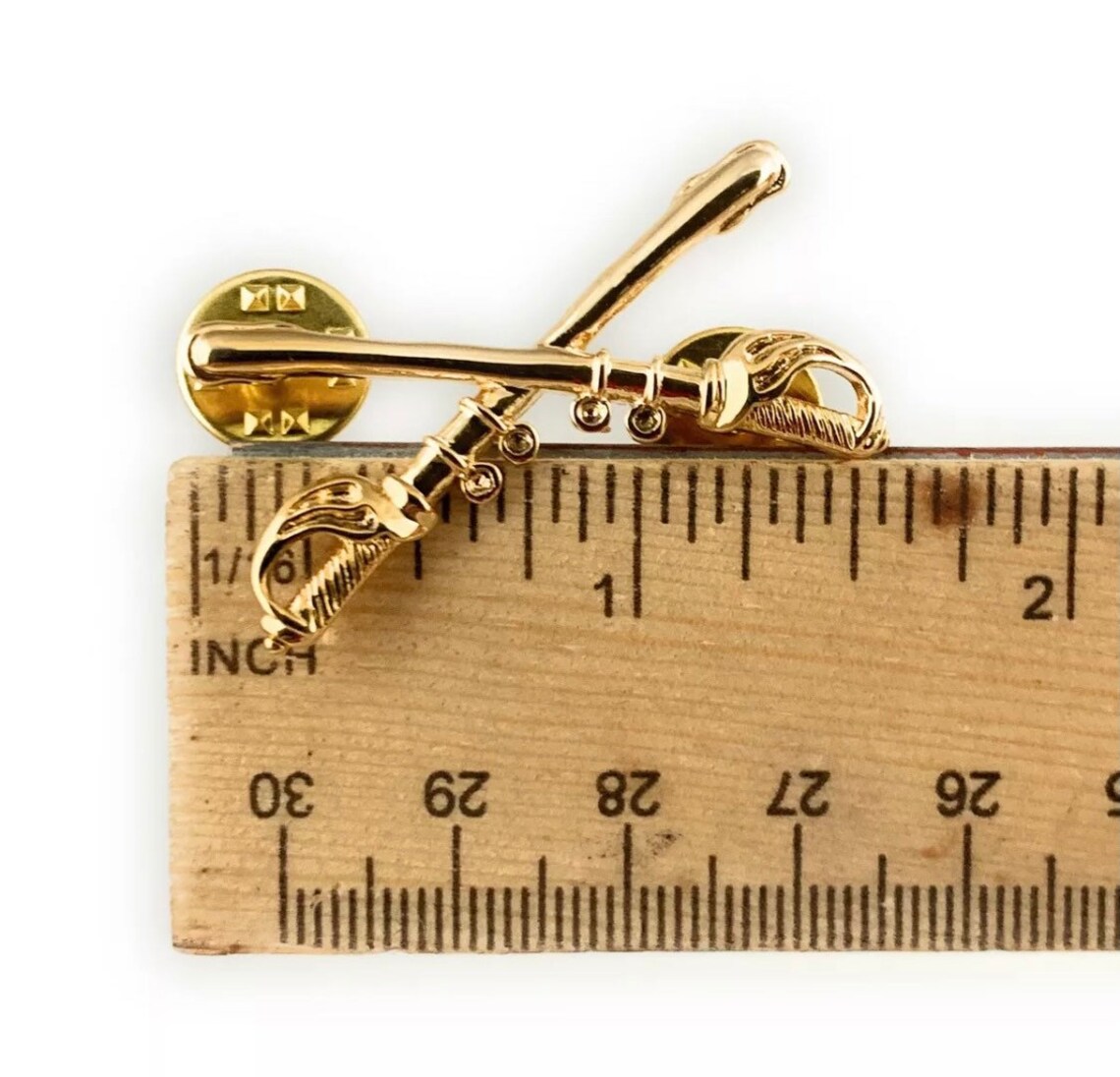 US Army Gold Cavalry Crossed Sabers, Military Hat Lapel Pin, Medium 1-1 ...