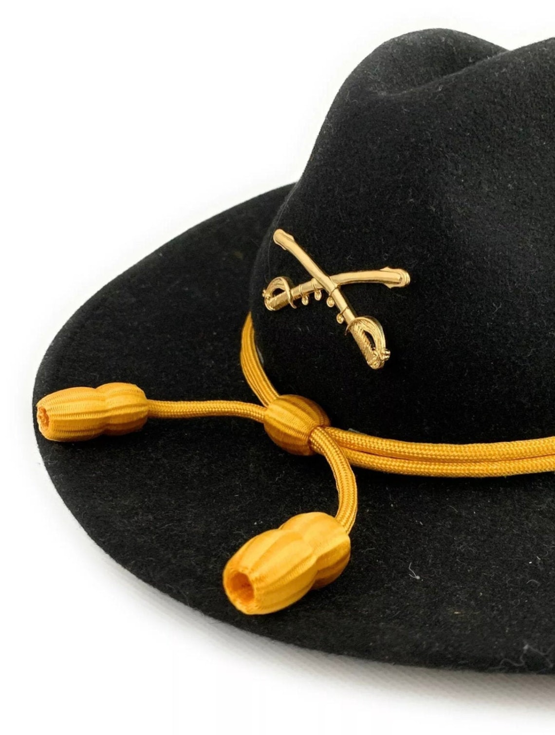 US Army Cavalry Yellow Acorn Campaign Hat Cord, Military Trooper Hat ...