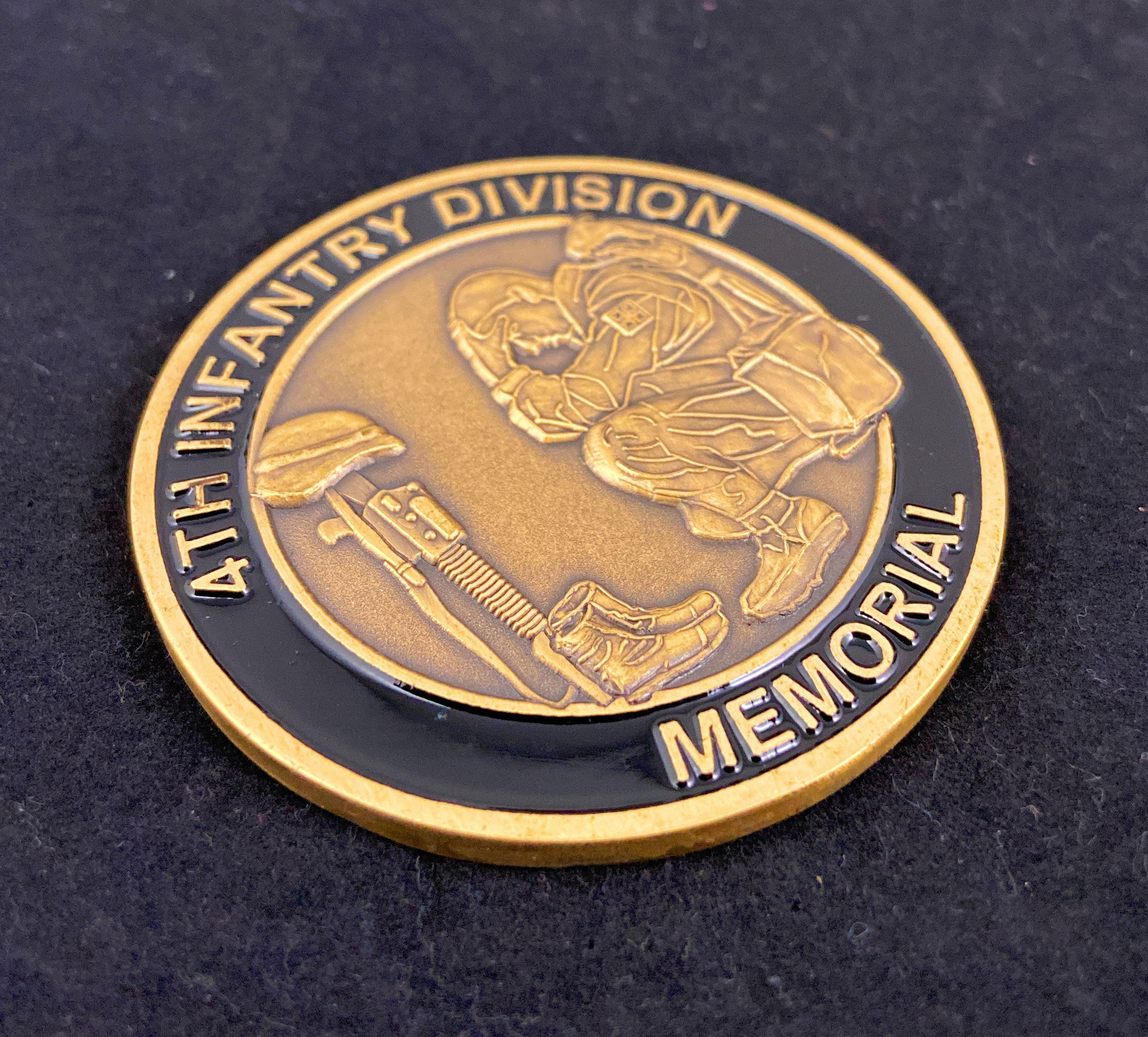 US Army 4th Infantry Division Memorial Challenge Coin, Military Veteran ...