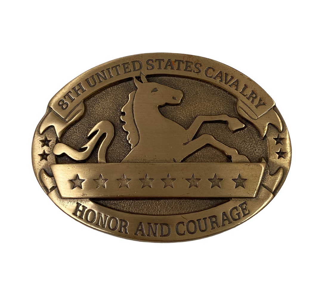US Army 8th Cavalry Regiment, Honor & Courage Solid Brass Military Belt ...