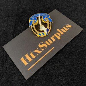 US Army 7th Cavalry Regiment Garry Owen Unit Crest, Hat Lapel Tie DUI ...