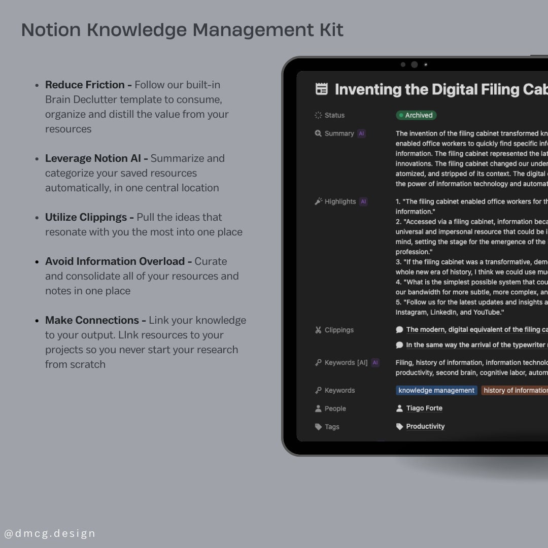Notion Knowledge Management Kit - Etsy