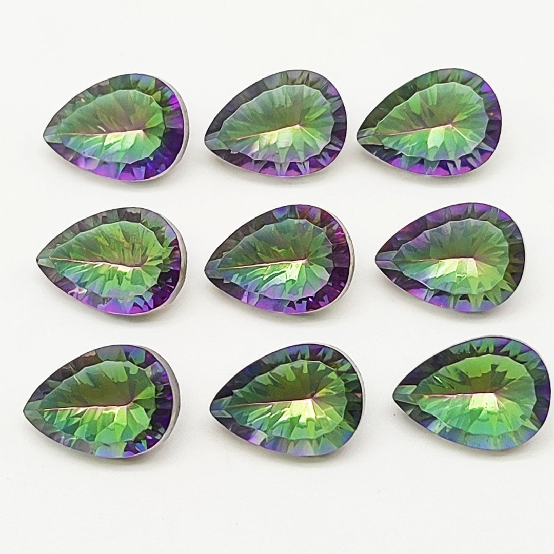 Topacio místico arcoíris de calidad AAA, 9 x 13 mm, forma de pera ...