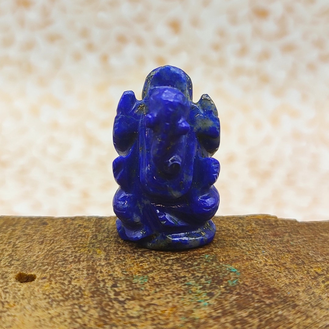 Lapis Lazuli Ganesh Statue: Hand-carved Blue Stone Figurine - Etsy