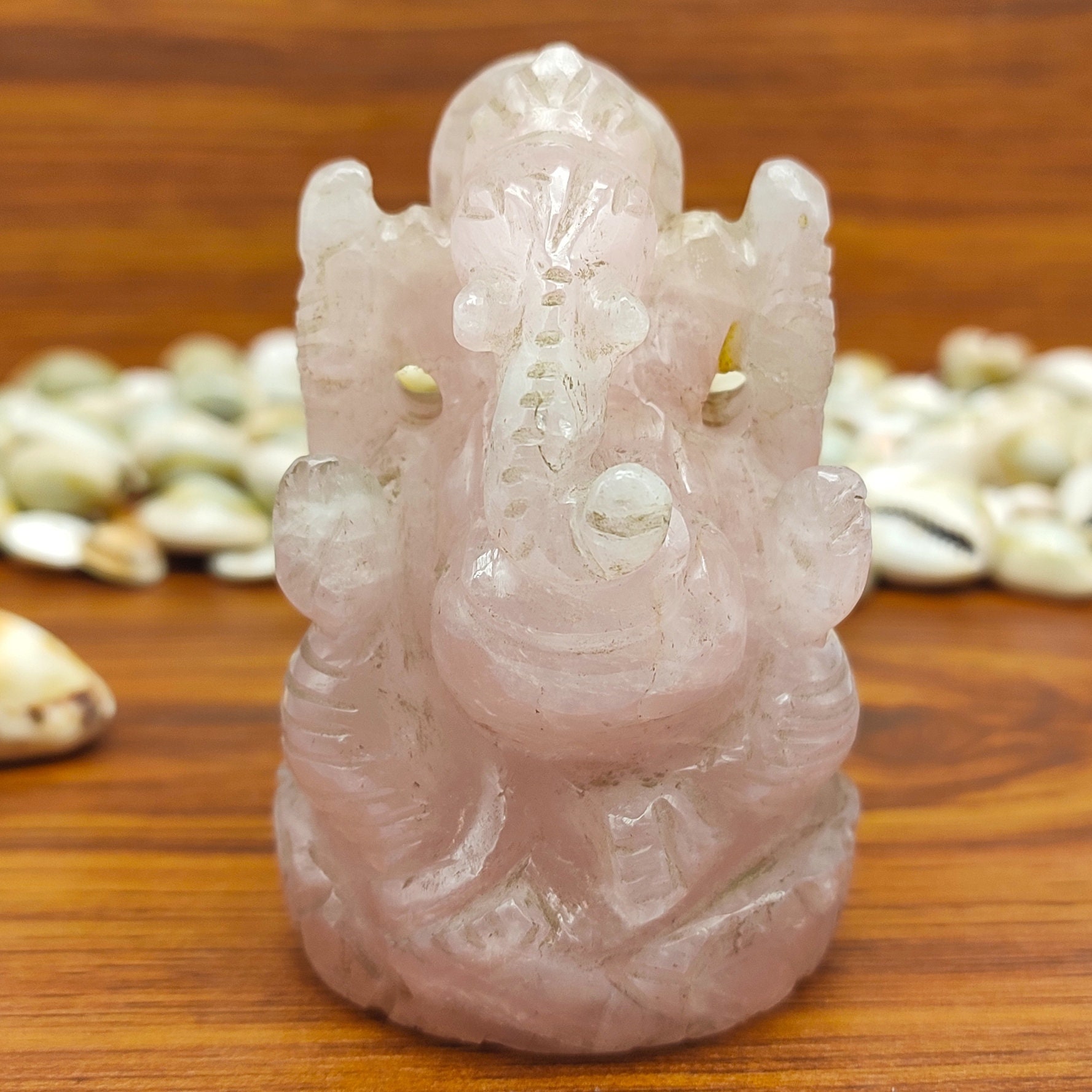 Statues Home & Living AAA Rose Quartz Ganesha Statue Gemstone Statue ...