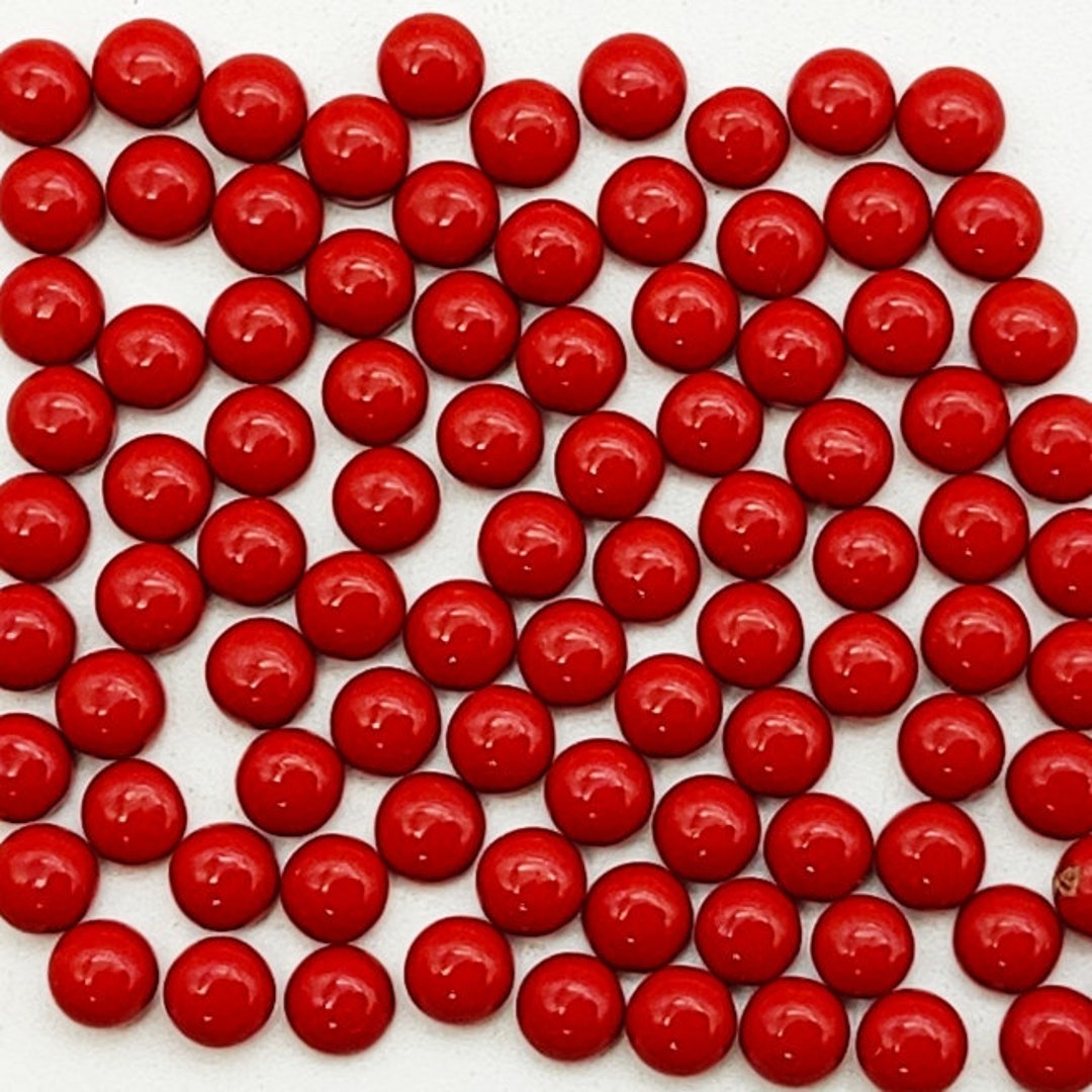 Red Coral Cabochons, 9mm Round, Flat Back, Jewelry Making - Etsy