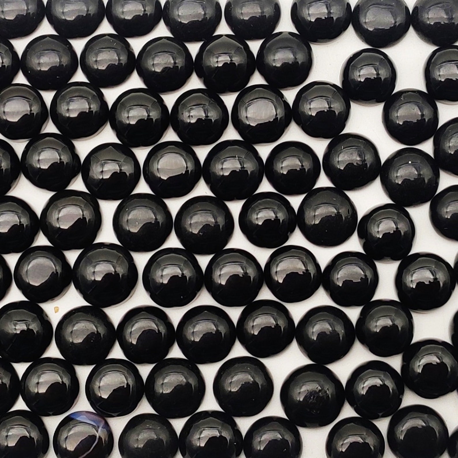 9mm Black Onyx Round Cabs Calibrated Size Loose Gemstone Round Gemstone ...